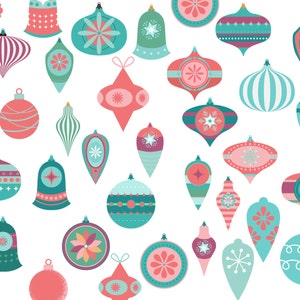 Christmas Clip Art Retro Christmas Ornaments 30 Holiday Ornaments ...