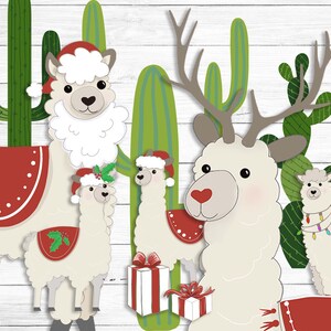 Christmas Alpaca Llama Digital Clip Art Png Files - Etsy