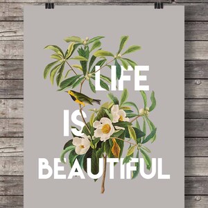 Botanical Lettering Prints Printable Art Set of 3 Typography Modern ...