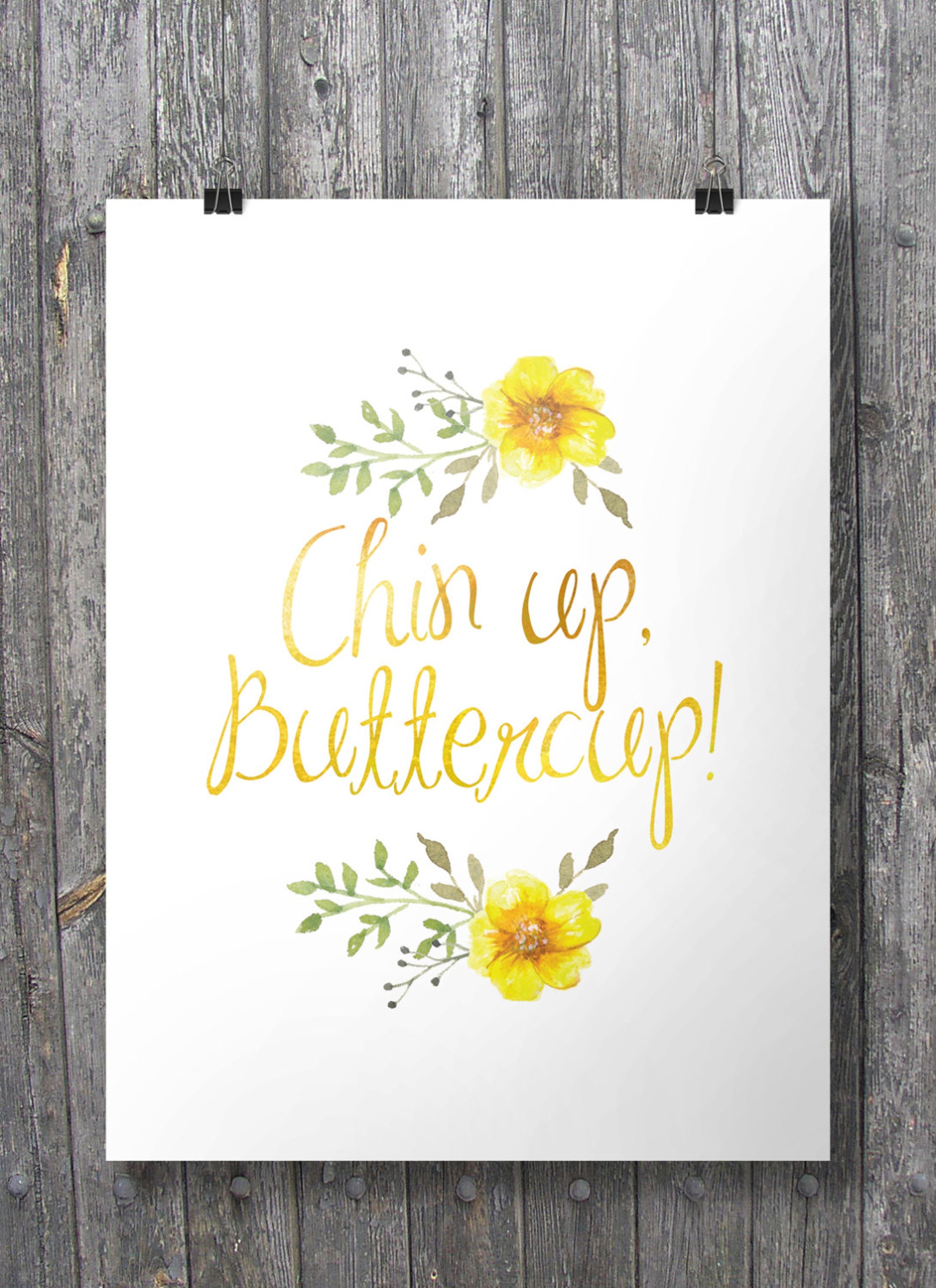 Buttercup Printable art lettering Watercolor Printable art | Etsy