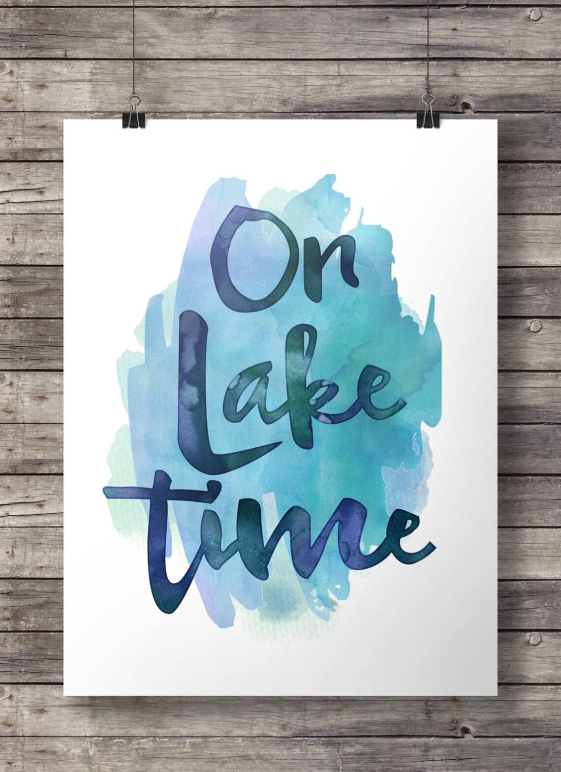 Watercolor 'On lake time' printable Summer art | Etsy