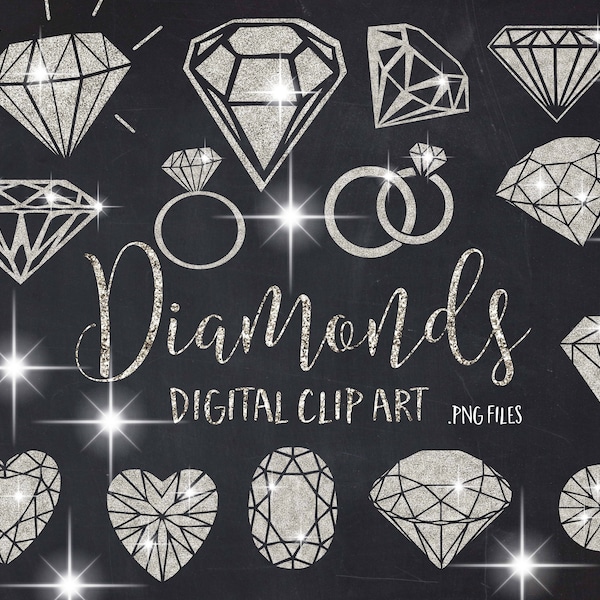 Diamond Clipart Digital - Etsy