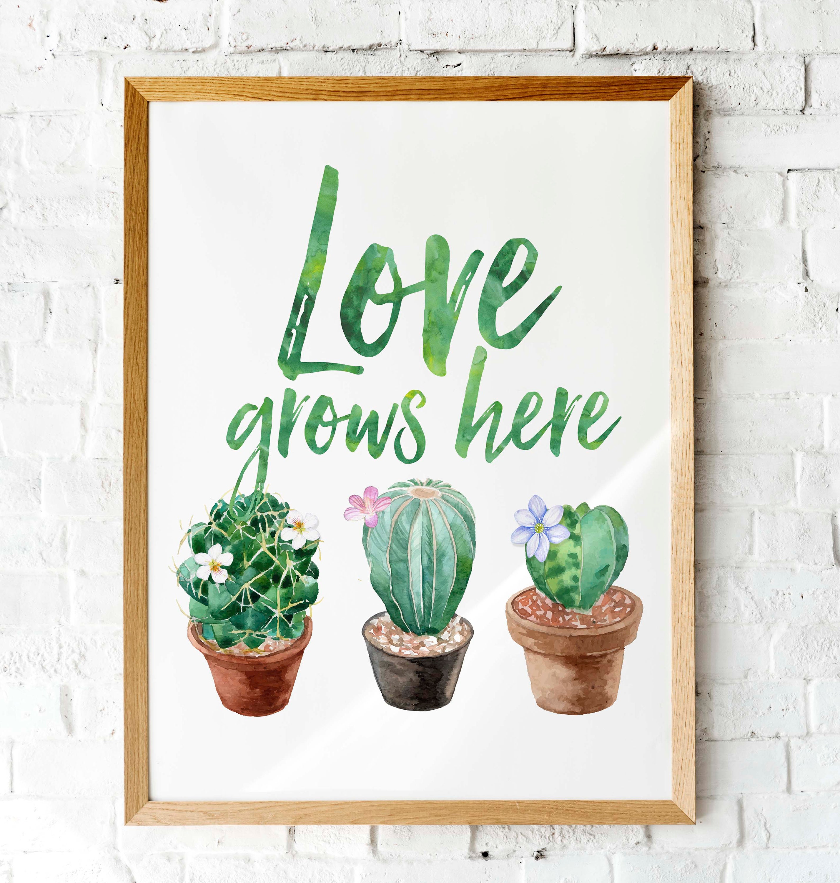 Digital cactus artwork Printable succulent download Cactus print Cacti ...