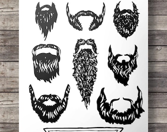 Beard print | Etsy