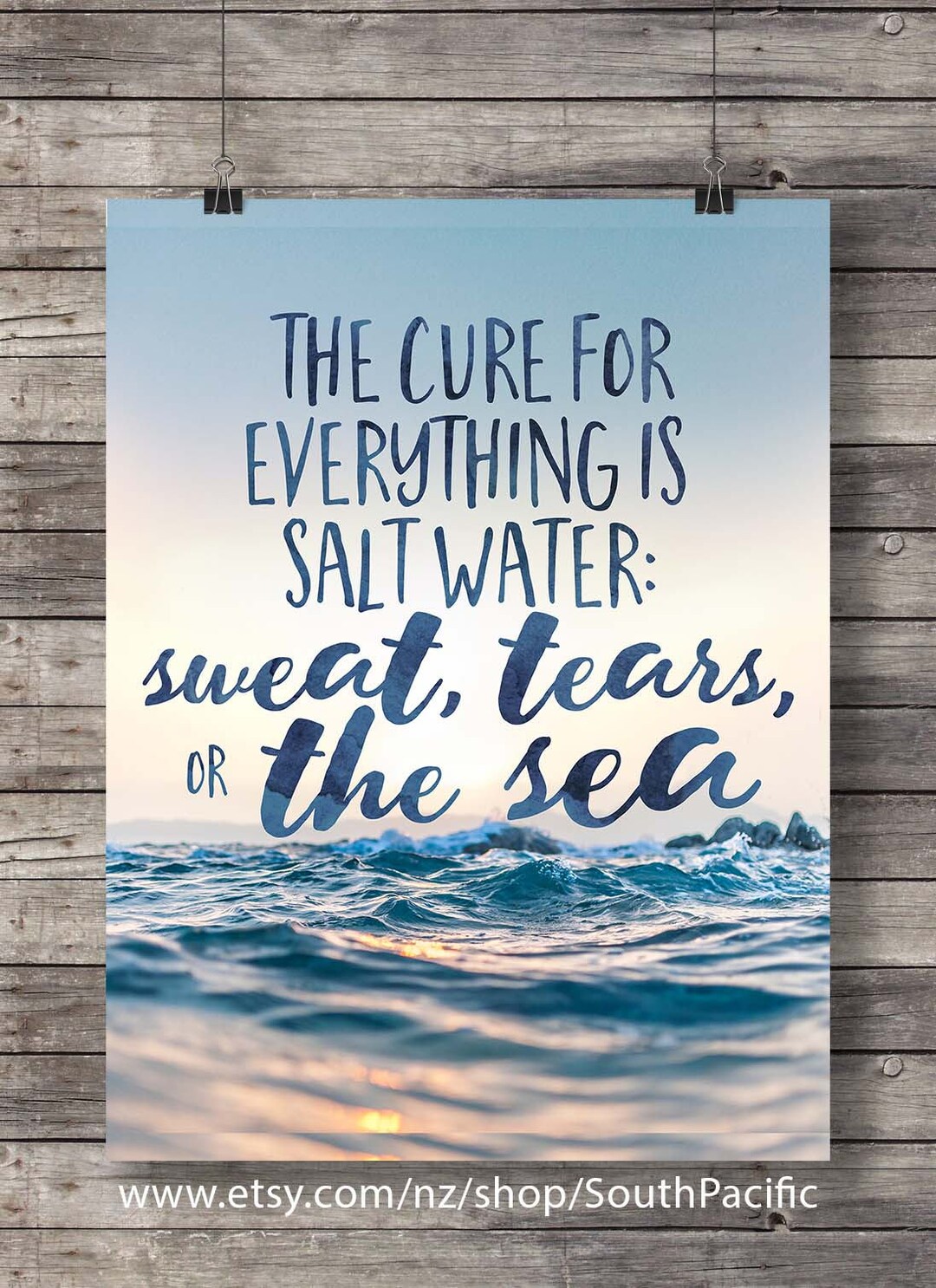 The Cure for Everything is Salt Water Printable Art - Etsy