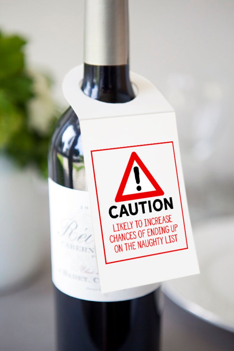 Printable Wine Tag Christmas Bottle Gift Tag - Etsy