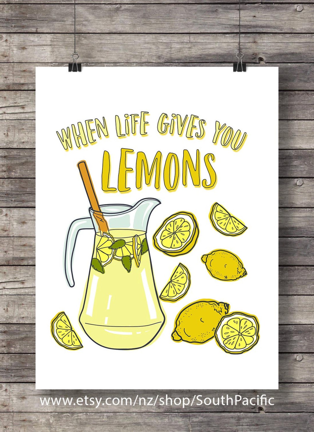 Lemonade Printable Art, When Life Gives You Lemons, Make Lemonade ...