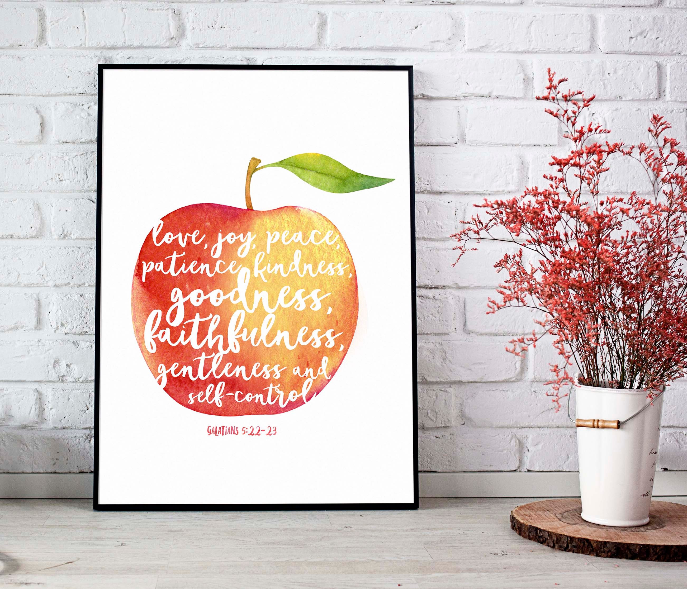 Fruit of the Spirit Galatians 5v22 Printable Art Apple | Etsy