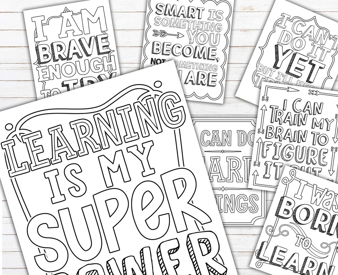 20 Growth Mindset Coloring Pages, PRINTABLE Mindset Resources, Teacher ...