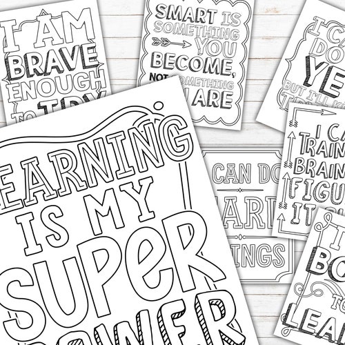 20 Motivational Coloring Pages - Etsy