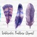 Watercolor Feathers Clip Art Hand Painted Feathers Instant - Etsy