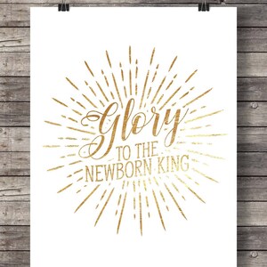 Christmas Printable, Glory to the Newborn King, Carol Lyrics, Lettering ...