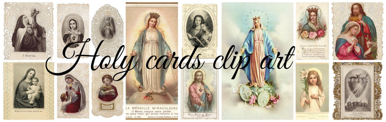 Holy Cards Clip Art 16 Images Ephemera Altered Art - Etsy