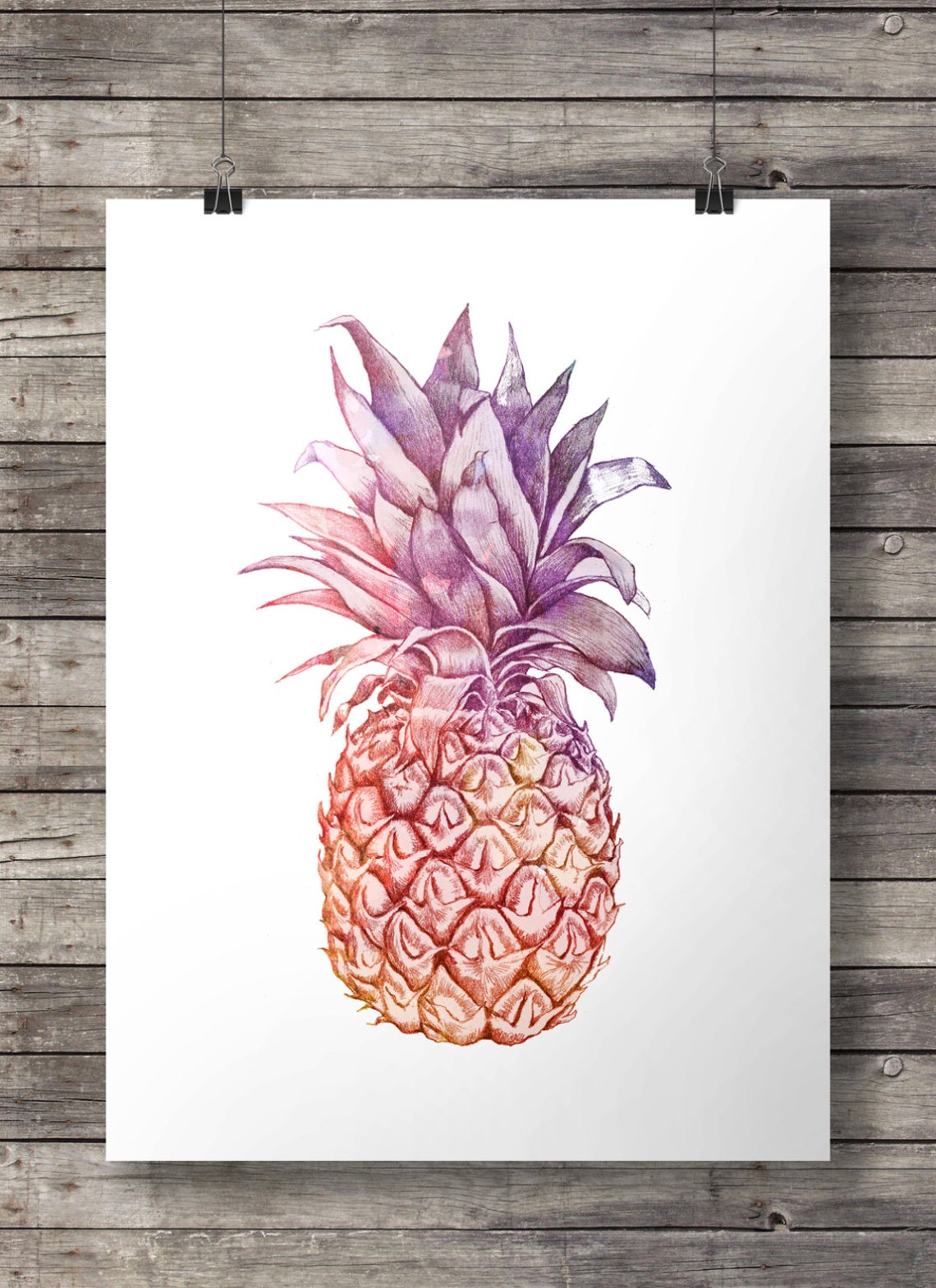 Pineapple Printable Art Tropical Decor Pineapple Art Print | Etsy