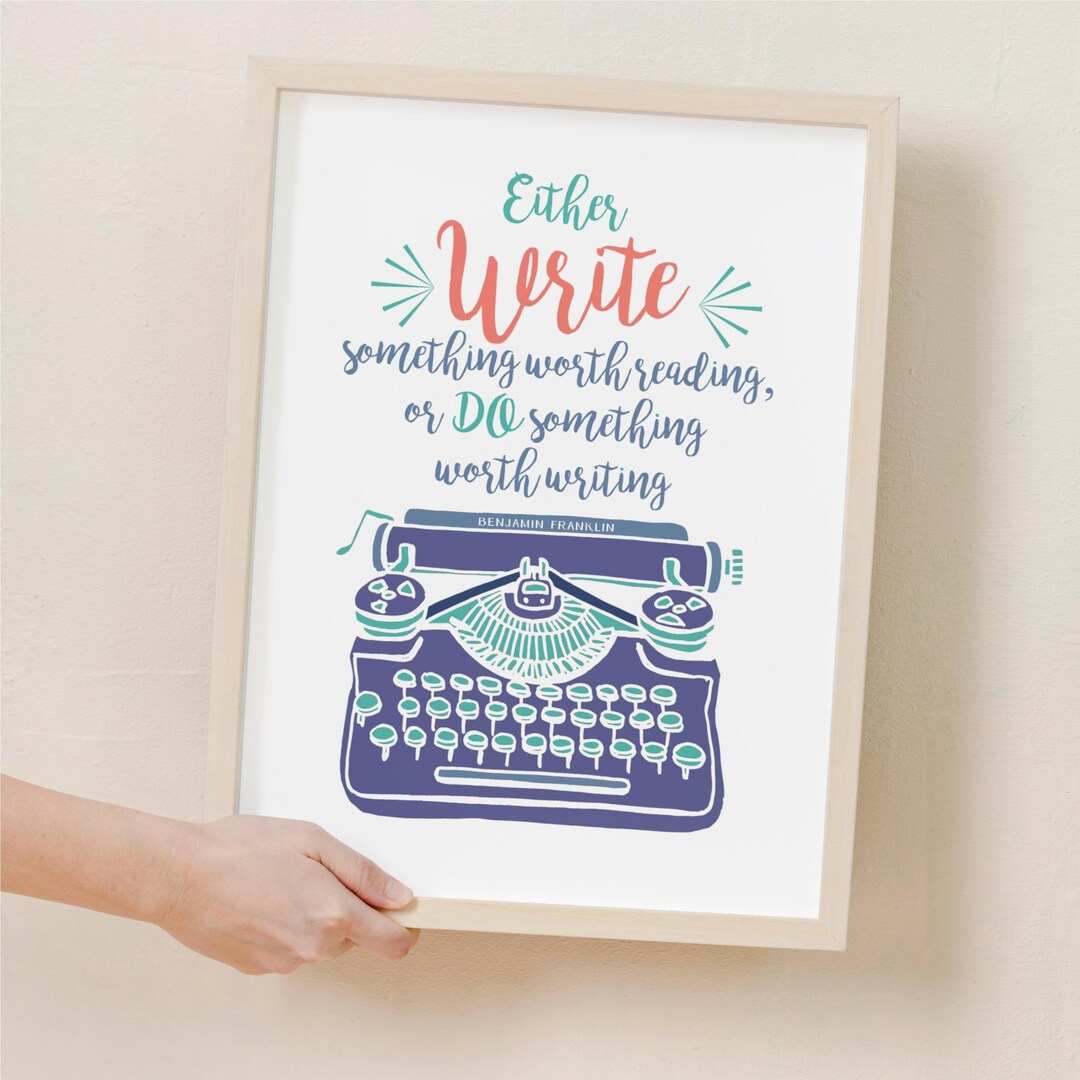 Benjamin Franklin Quote Printable – Vintage Typewriter Wall Art, “write ...
