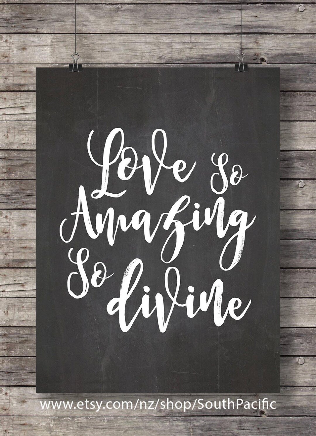 Love so Amazing so Divine | Chalkboard Typography Hymn Quote Printable ...