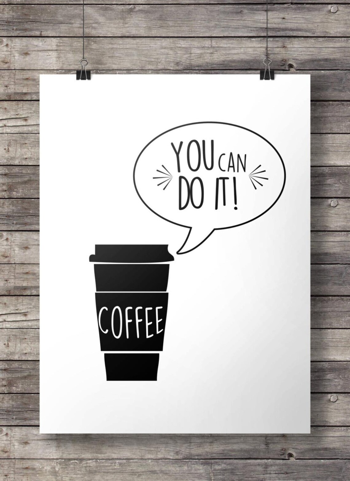 Coffee quote print You can do it COFFEE art print Kitchen | Etsy