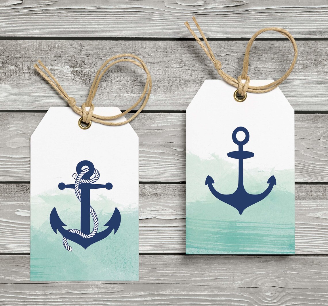 Gift Tags Printable Nautical Gift Tags Birthday Gift Tags - Etsy