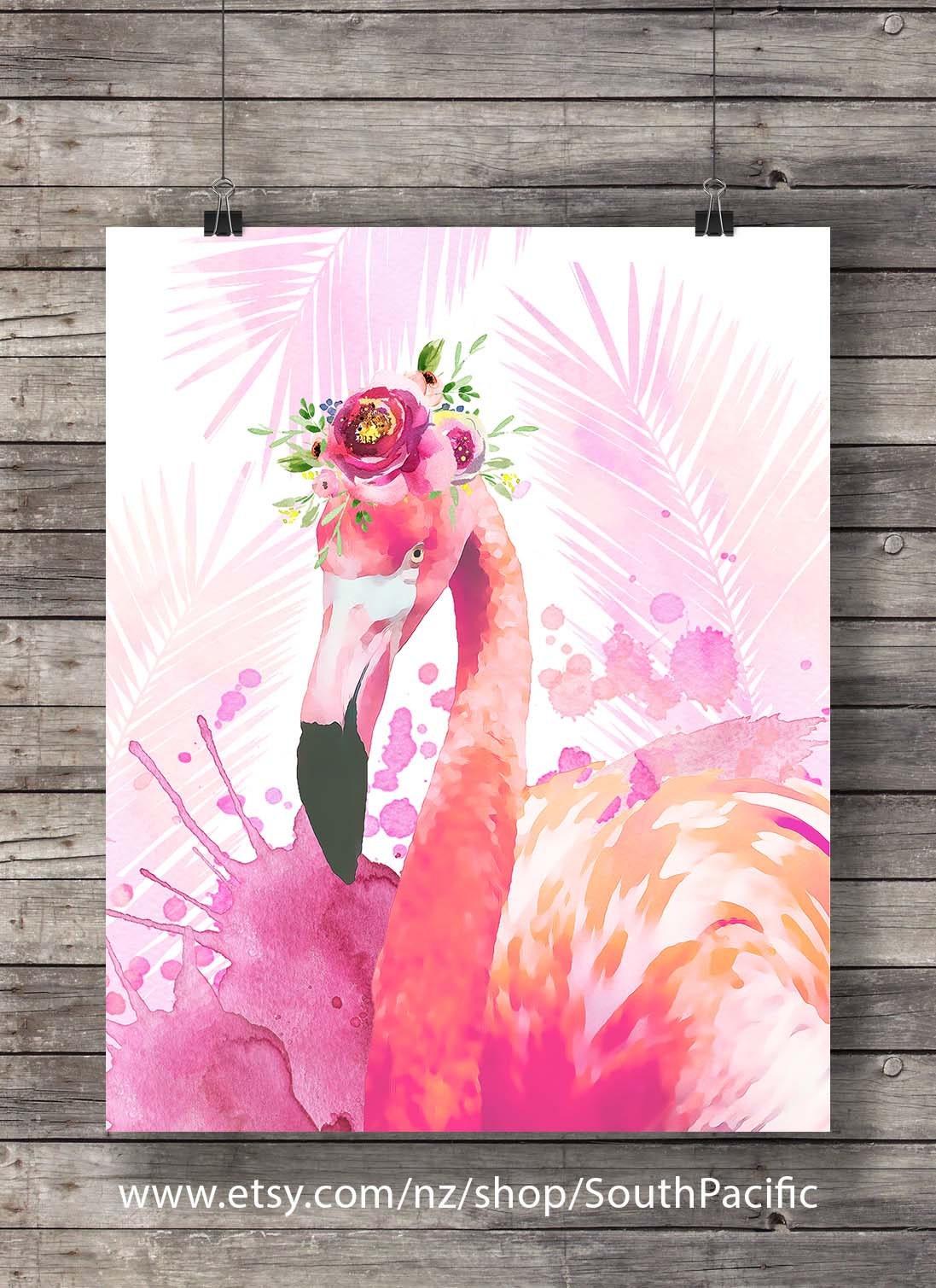 Prints Tropical printable Flamingo wall art Flamingo printable Summer ...