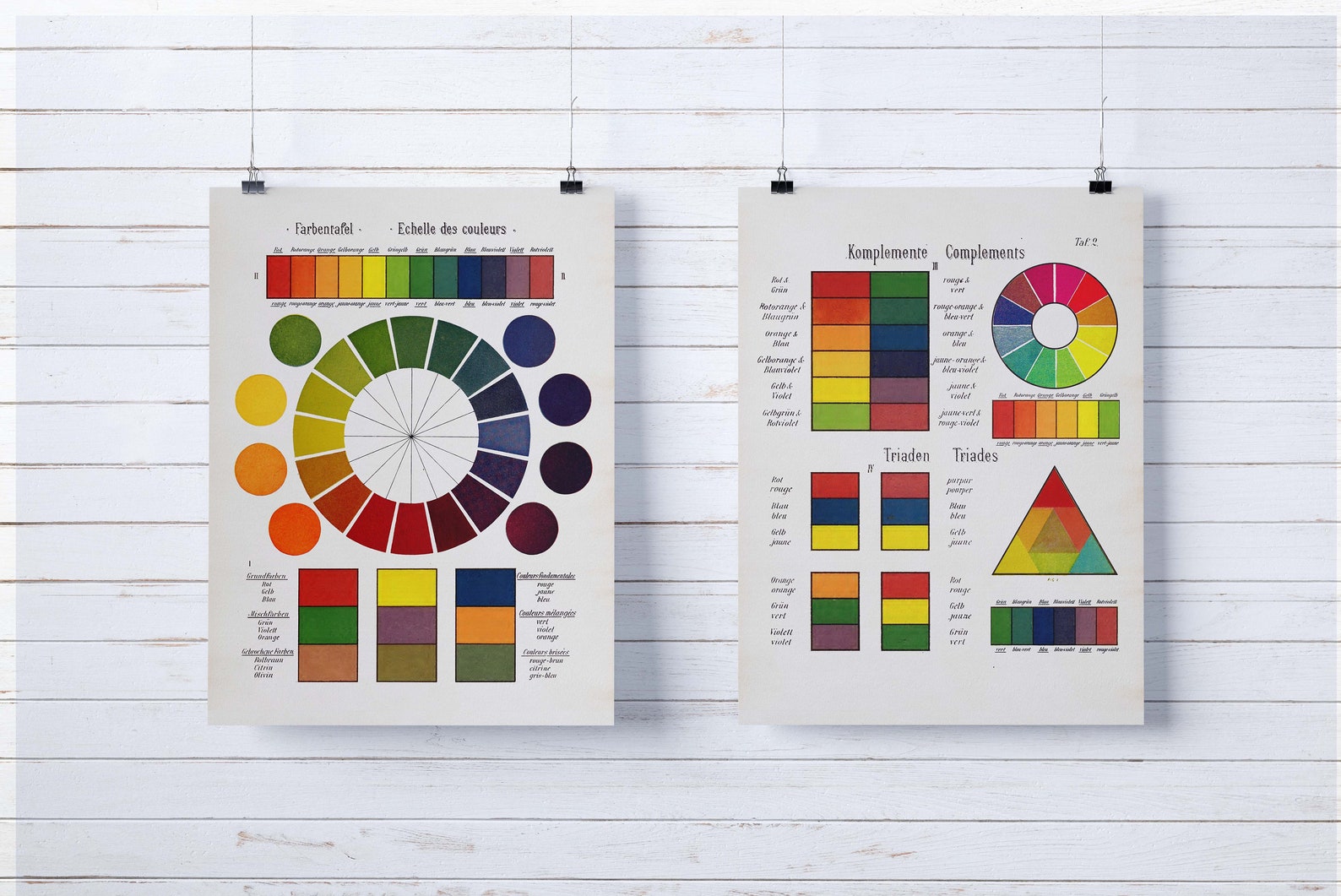 Vintage German Color Theory Posters Set of Two Art - Etsy