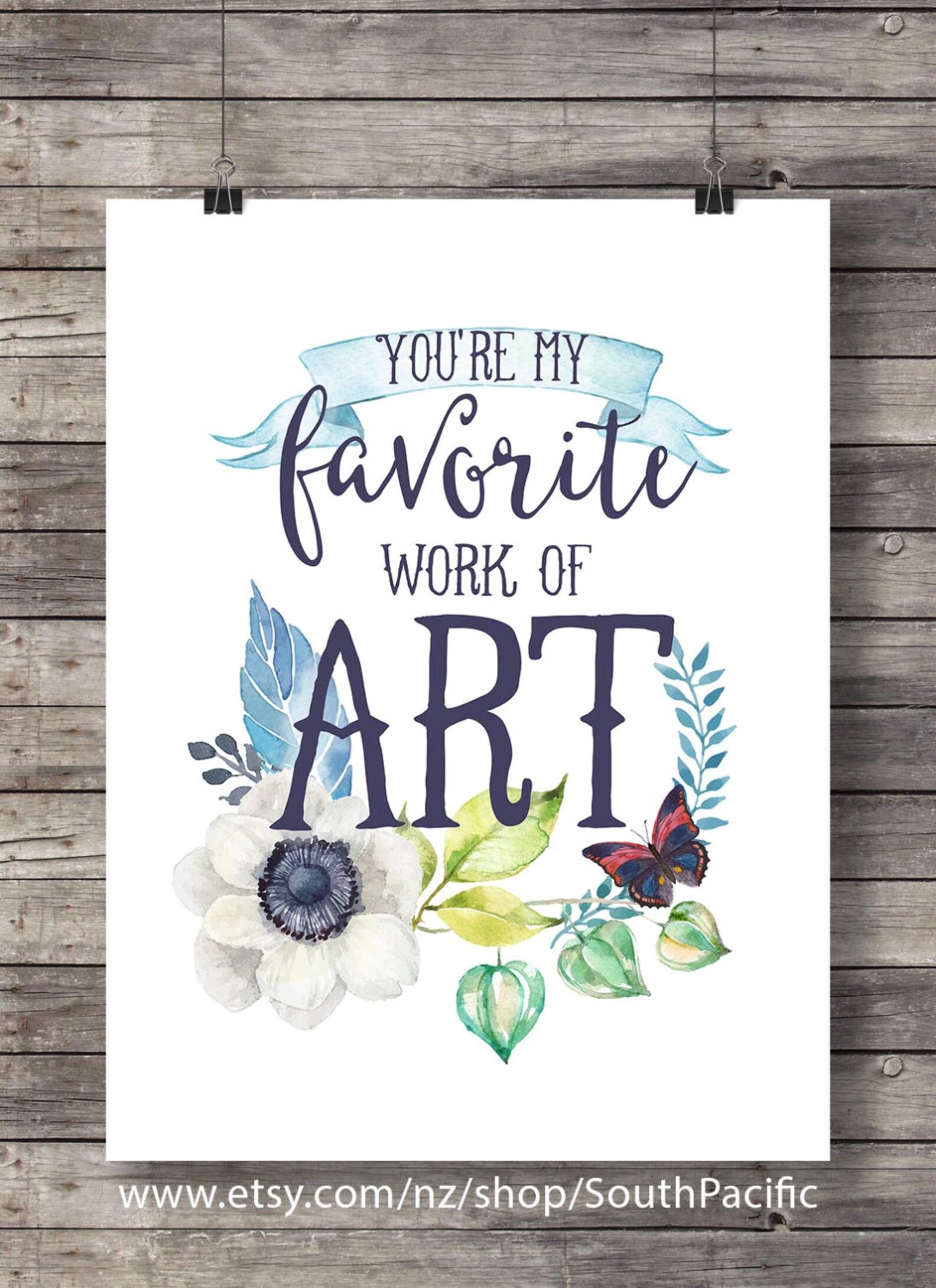 You're My Favorite Work of Art Printable Art Watercolor - Etsy