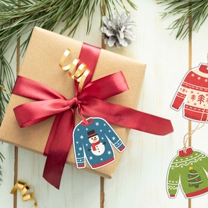 Printable Gift Tags, Ugly Sweater Tags, Christmas Tags, Printable ...
