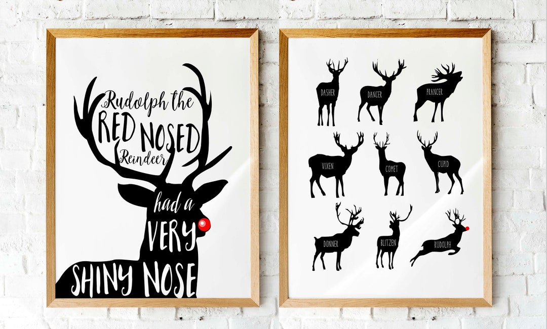 Set of Two Christmas Printables Reindeer Identification Chart Rudolph ...