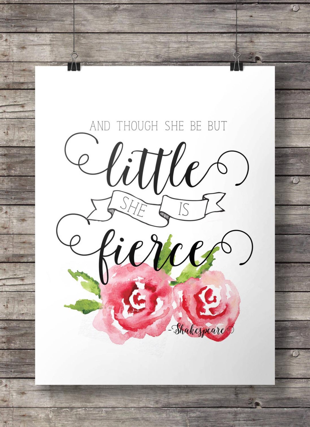 Though She Be but Little, She is Fierce! | Shakespeare Quote | Nursery ...