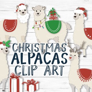 Christmas Alpaca Llama Digital Clip Art Png Files - Etsy