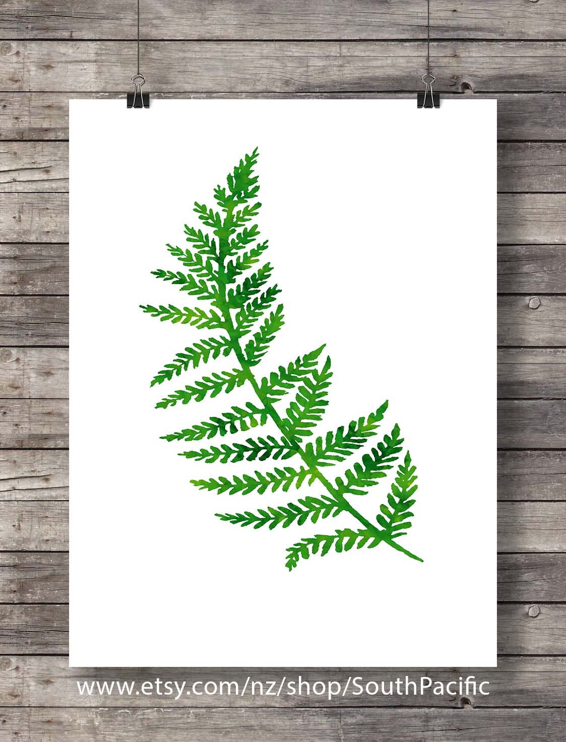 Fern prints Printable art set of 4 watercolor green fern | Etsy