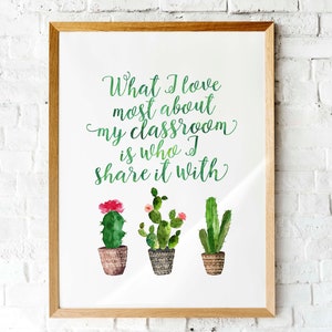 Classroom Printable Art What I Love Most About My Classroom is Who I ...