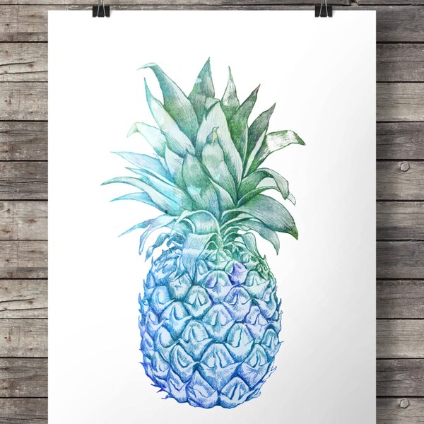 Blue Pineapple - Etsy