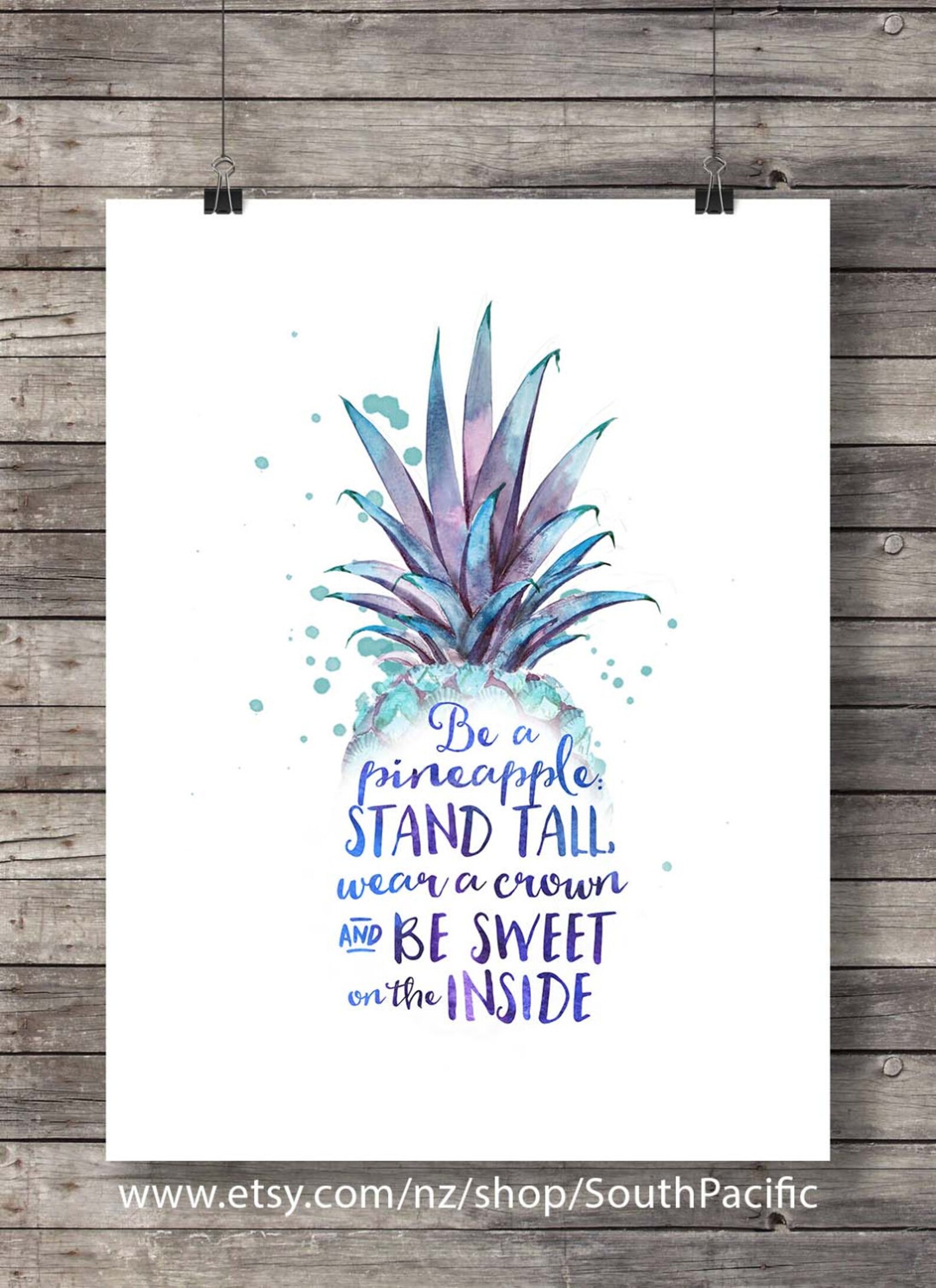 Be a Pineapple Pineapple Printable Art Tropical Decor - Etsy