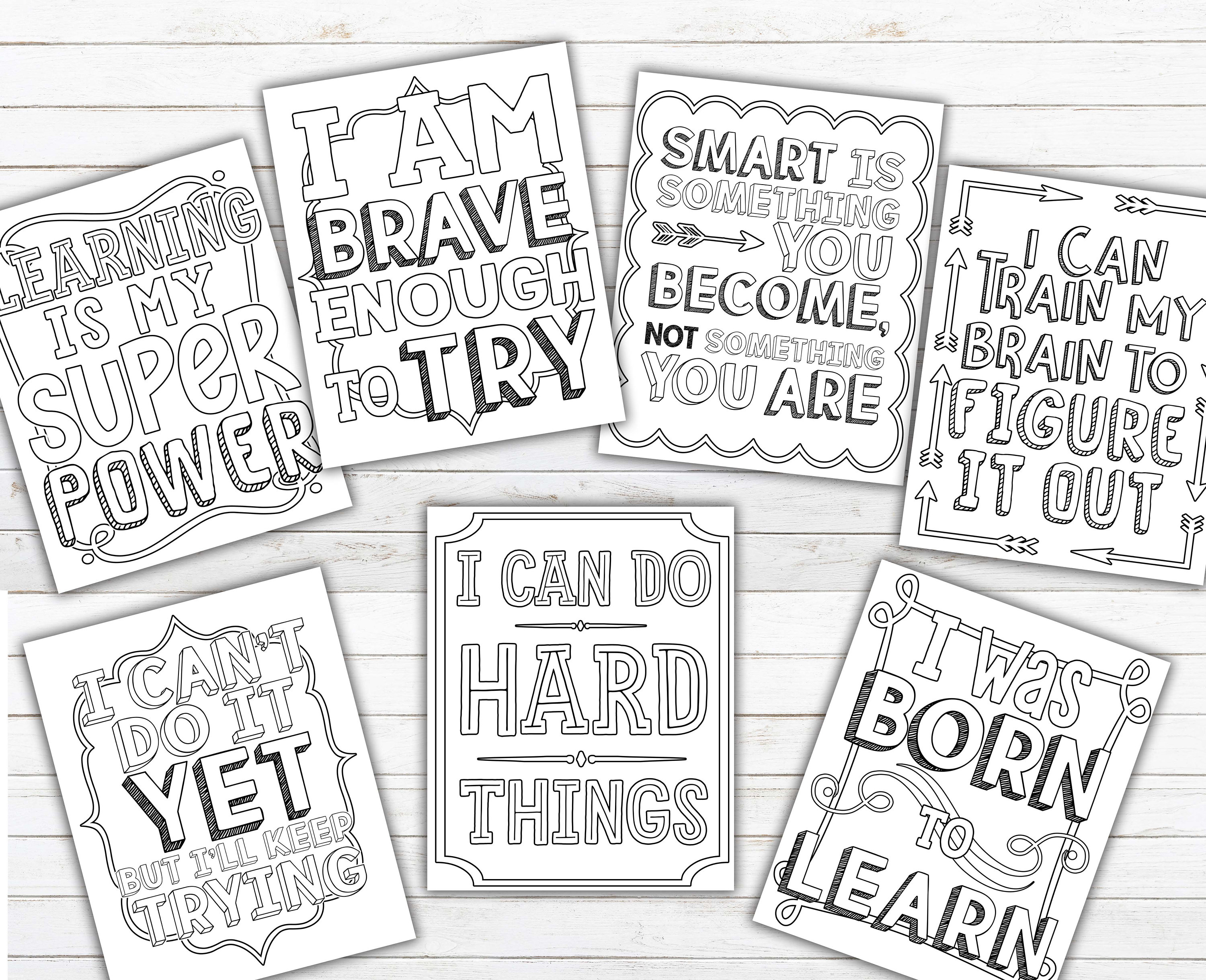 20 Growth Mindset Coloring Pages, PRINTABLE Mindset Resources, Teacher ...