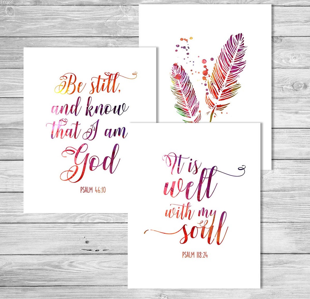 Psalms Bible Journaling Printable Art Set of 3 Watercolor Psalms Prints ...
