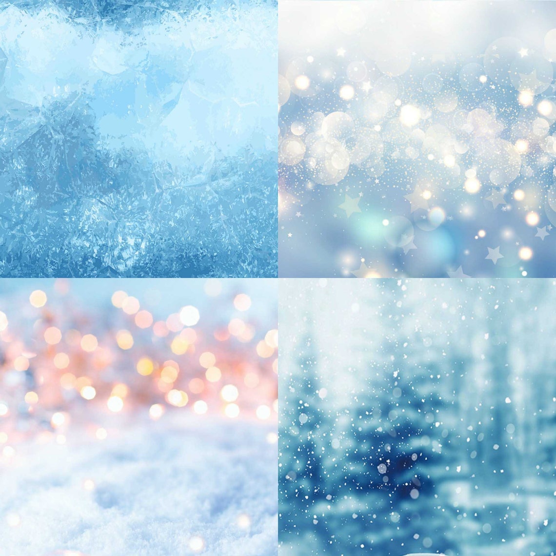 Winter Theme Backgrounds Icy Frozen Winter Snowflake Theme - Etsy