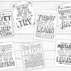 20 Growth Mindset Coloring Pages, PRINTABLE Mindset Resources, Teacher ...