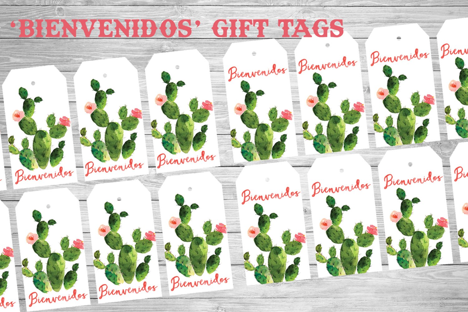 Cactus Gift Tags Watercolor Cactus Printable Cacti Botanical Gift Tags ...