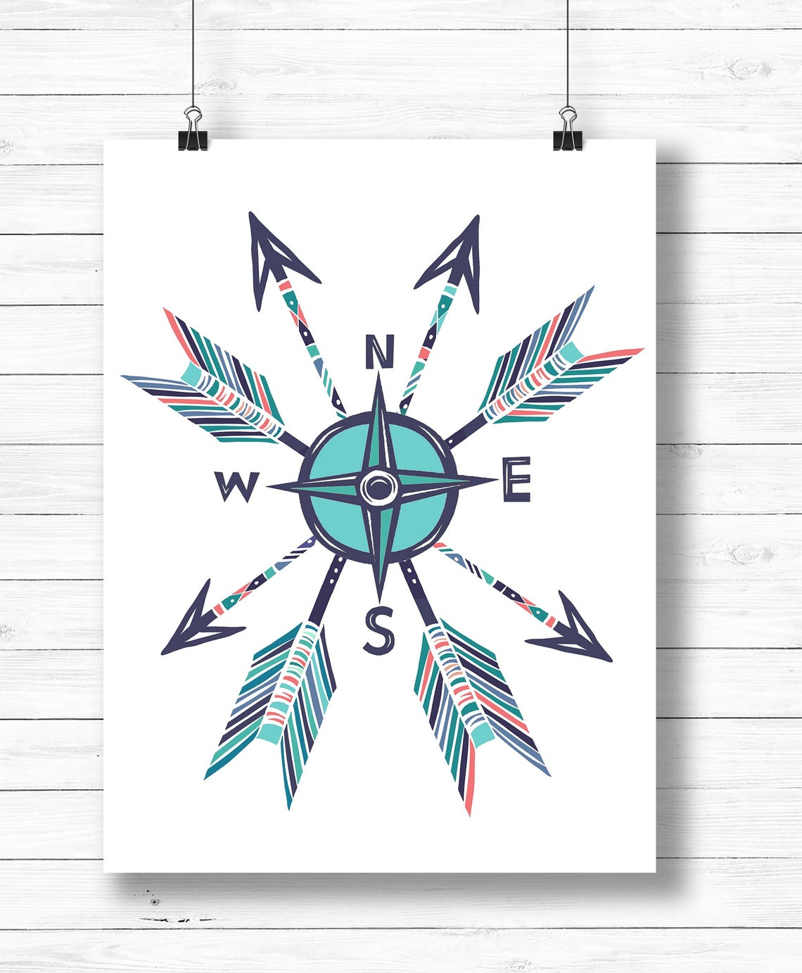 Compass Rose Printable Art Compass Wall Art Wall Art - Etsy
