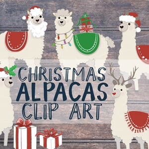 Christmas Alpaca Llama Digital Clip Art Png Files - Etsy