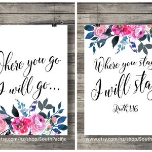 Bible Verse Printable Art Where You Go I Will Go Where You Stay I Will ...