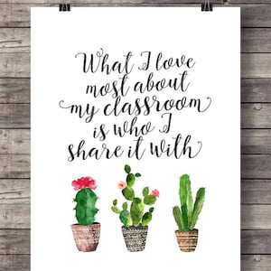Classroom Printable Art What I Love Most About My Classroom is Who I ...