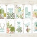 Printable Christmas Gift Tags Botanical Succulent Cacti Holiday Tags ...