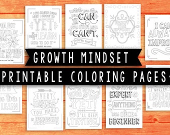 Growth Mindset Coloring Pages, 20 PRINTABLE Mindset Resources, Teacher ...