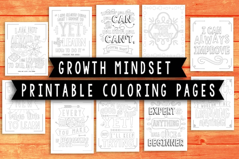 Set of 10 Growth mindset coloring pages PRINTABLE mindset | Etsy