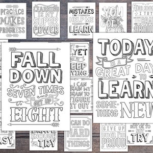 20 Growth Mindset Coloring Pages, PRINTABLE Mindset Resources, Teacher ...