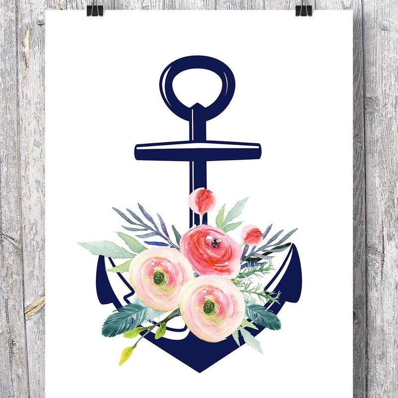 Watercolor Anchor - Etsy