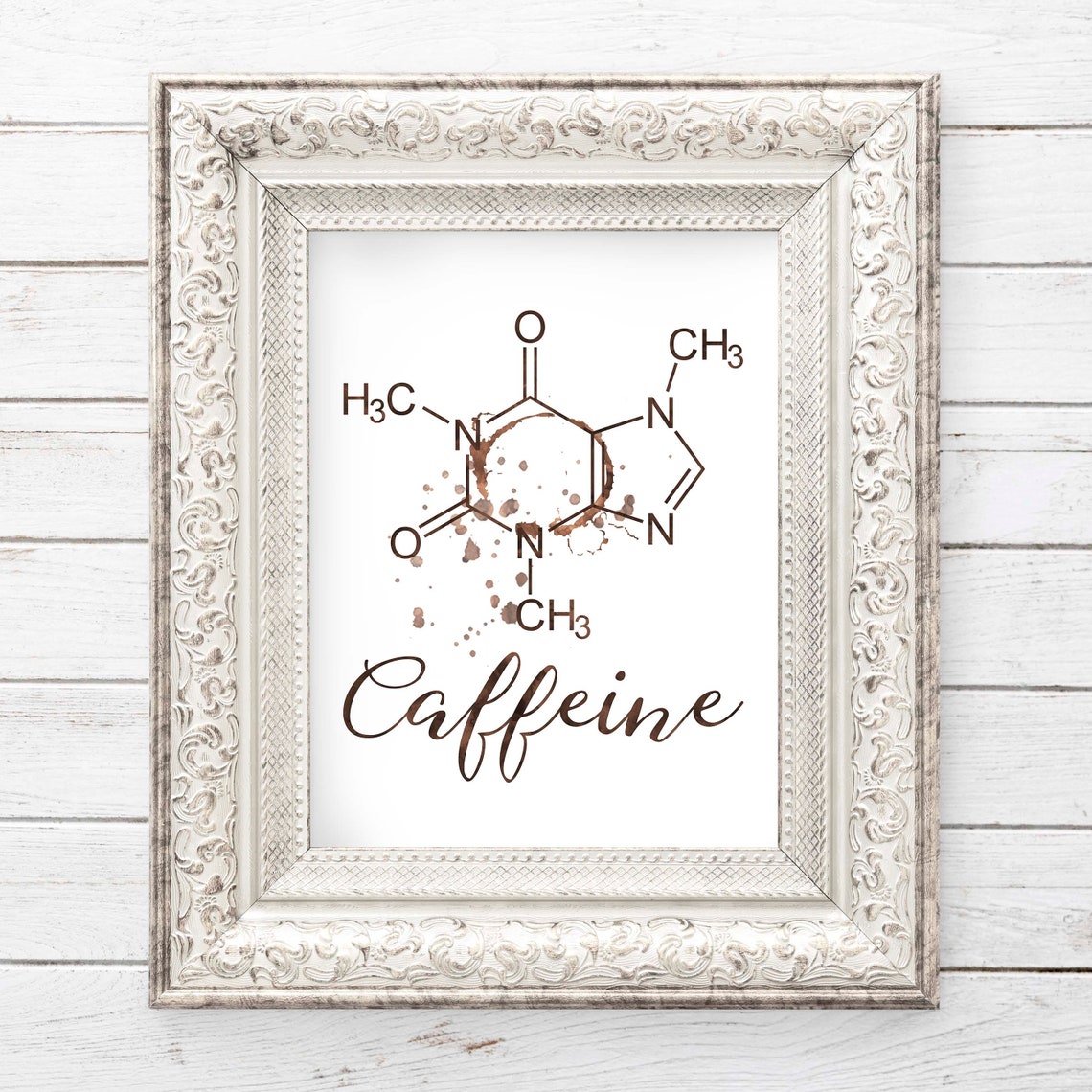 Coffee Printable Art | Caffeine Molecule | Scientific Art Print - Etsy