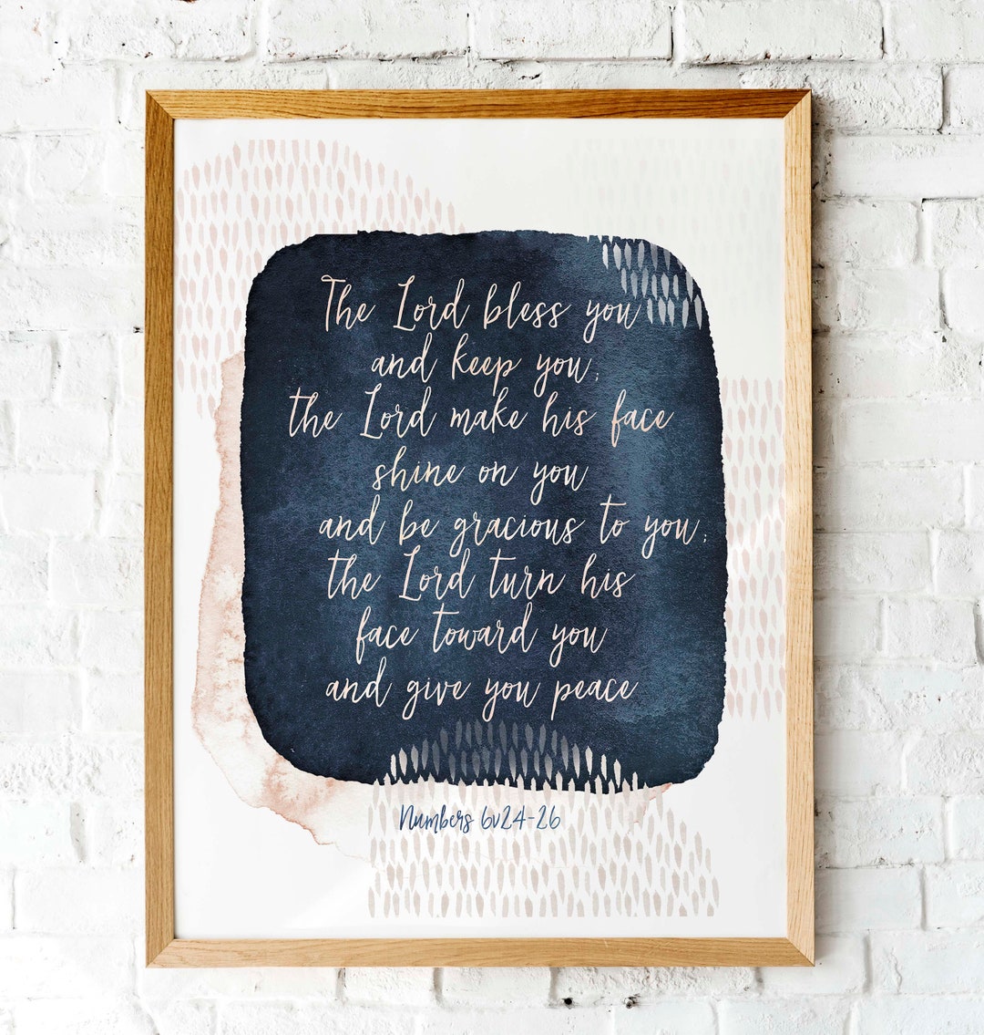 Aaron's Blessing | Navy and Blush, Watercolor | the Lord Bless You and ...