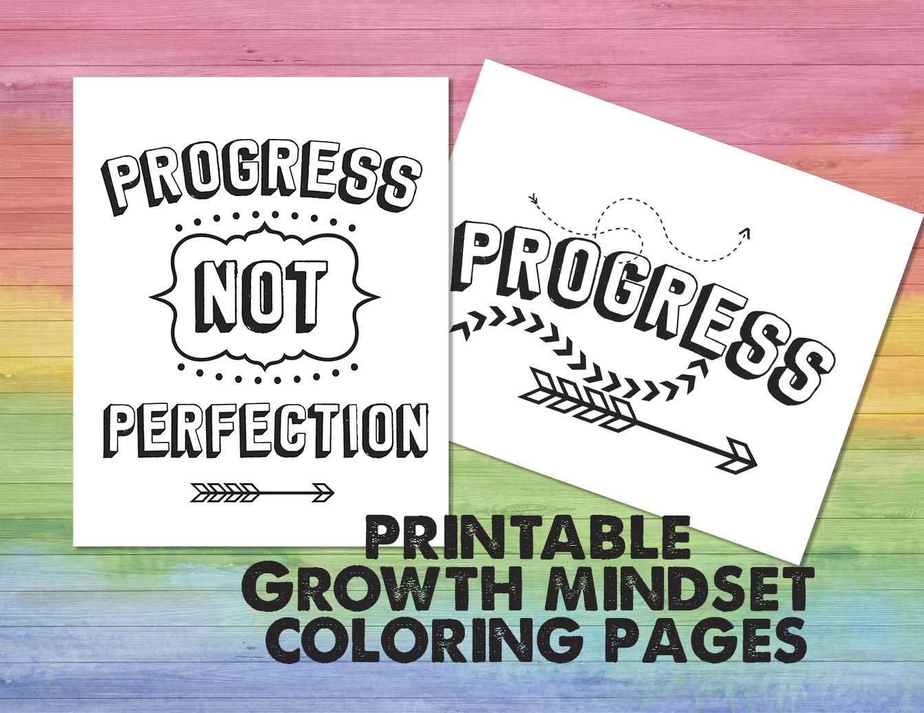 Set of 8 Growth Mindset, Classroom Printable Coloring Pages, Mindset ...